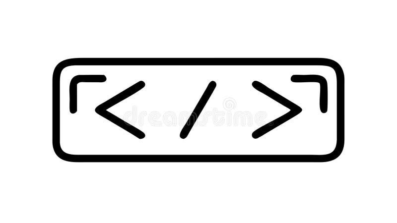 Coding Brackets and Slash Programming Language Icon, Vector Design Generative AI Stock Vector ...