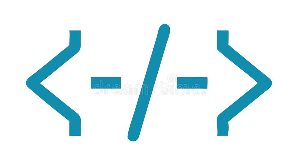 Coding Brackets with Slash, for Programming and Web Development, Vector ...