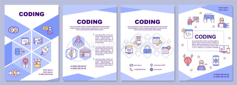 Coding brochure template stock vector. Illustration of layout - 237659393