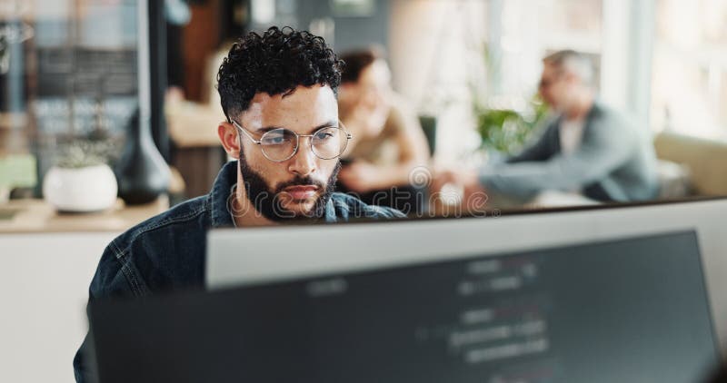 Coding, Computer and Web Development with Man in Creative Workplace for ... Coding, Computer and Web Development with Man in Creative Workplace for ...