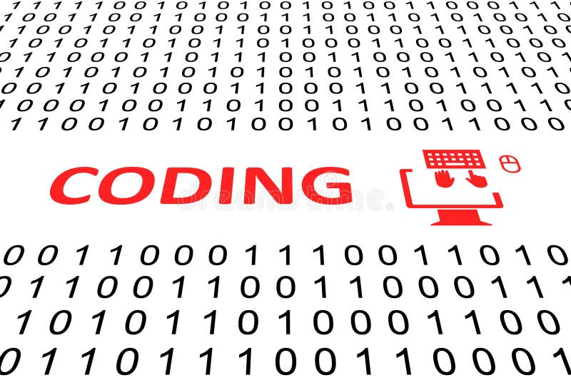 CODING Concept Binary Code 3d Stock Illustration - Illustration of business, designer: 305225443