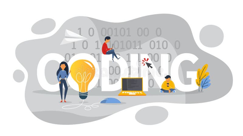 Coding Concept Idea Of Programming And Software Stock Vector Illustration Of Background Icon