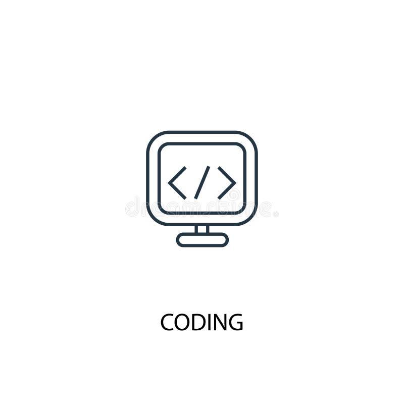 HTML Concept Blue Line Icon. Simple Stock Vector - Illustration of ...