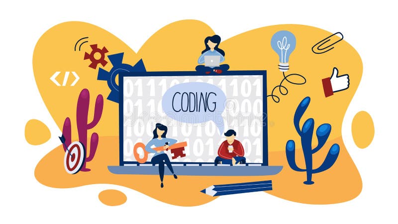 Coding Concept Idea Of Programming And Software Stock Vector Illustration Of Background Icon