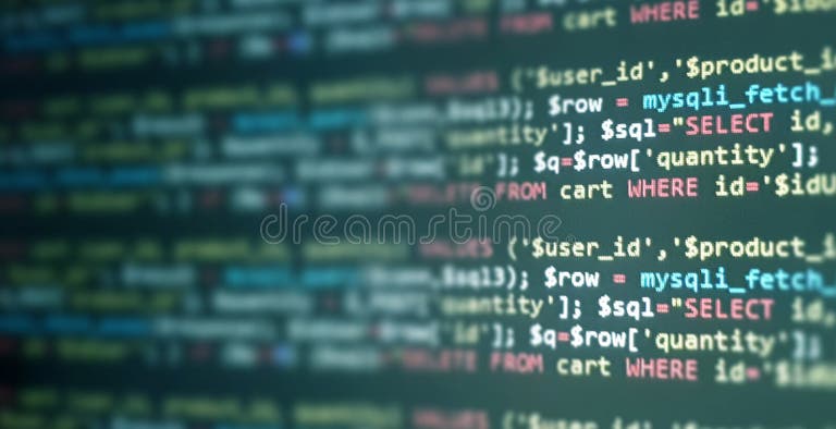 Coding Concept. Software Development Monitor. Technology Display. Application Source Code ...