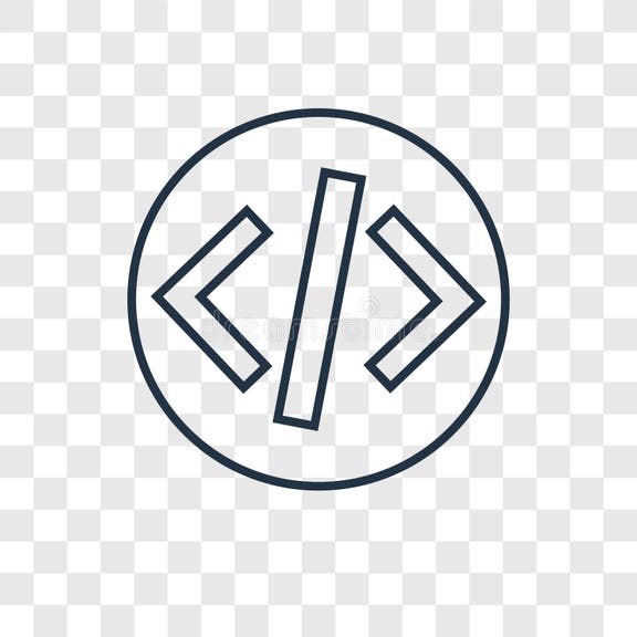 Coding Concept Vector Linear Icon Isolated on Transparent Background ...