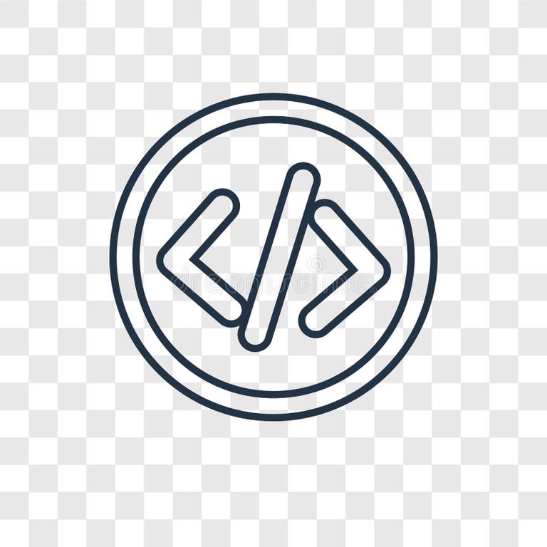 Coding Concept Vector Linear Icon Isolated on Transparent Background ...