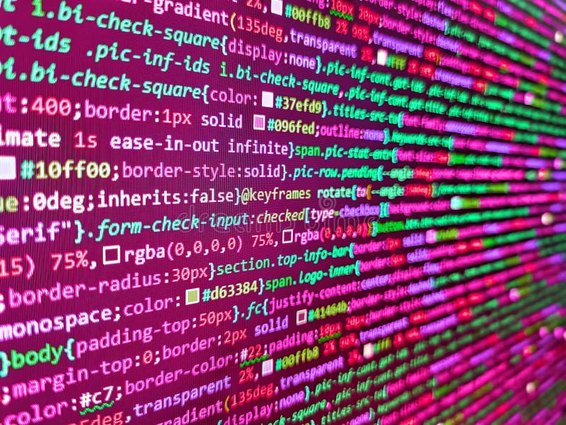 Coding Css On Mornitor At The Office For Background Or Montage Product Developer Software