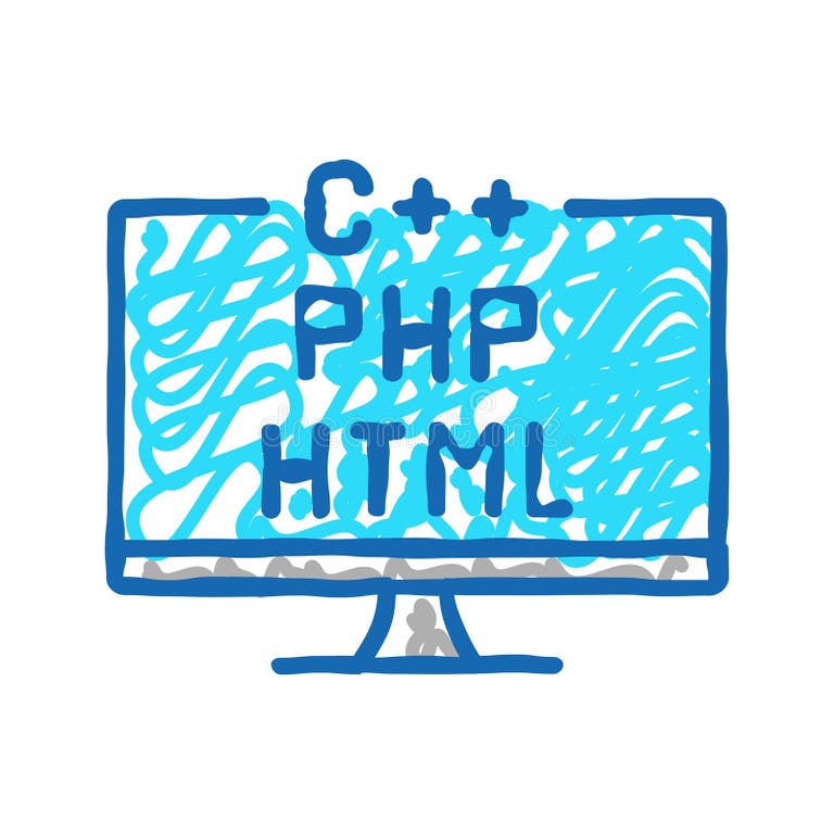 Coding on Different Program Languages Icon Doodle Illustration Stock Vector - Illustration of ...