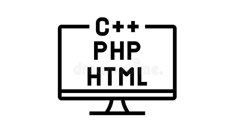 Coding on Different Program Languages Line Icon Animation Stock Video ... Coding on Different Program Languages Line Icon Animation Stock Video ...