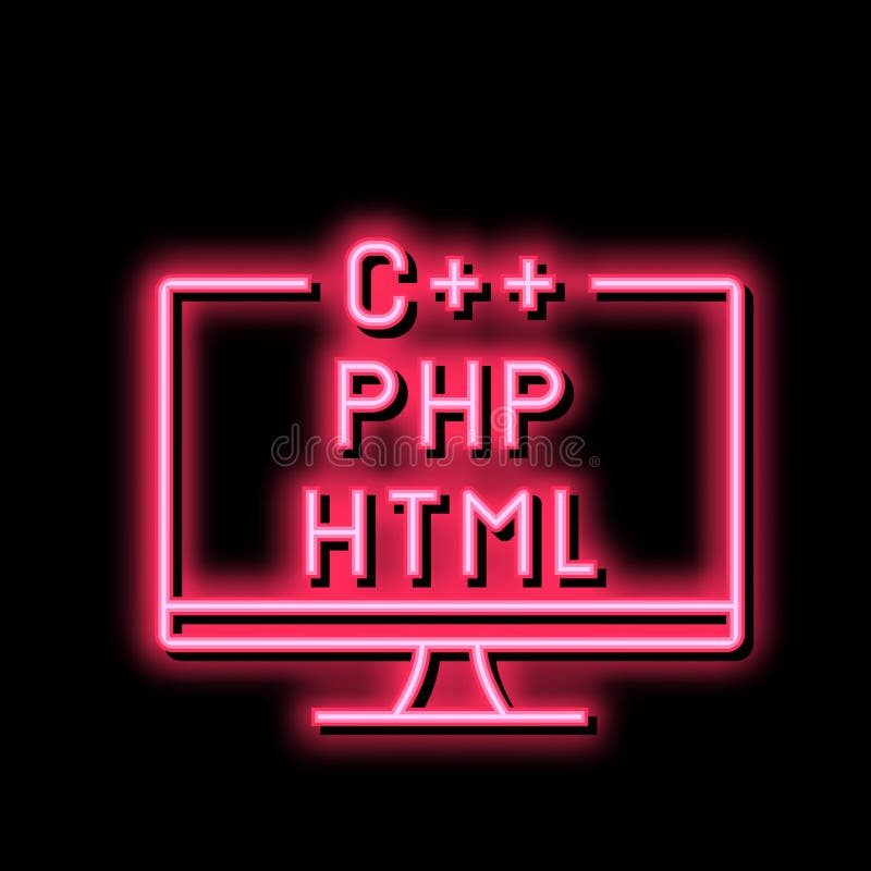 Coding on Different Program Languages Neon Glow Icon Illustration Stock ... Coding on Different Program Languages Neon Glow Icon Illustration Stock ...
