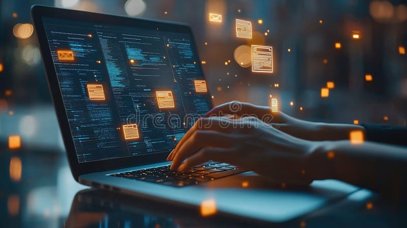 Coding in the Digital Age: a Programmer S Night Stock Illustration ...