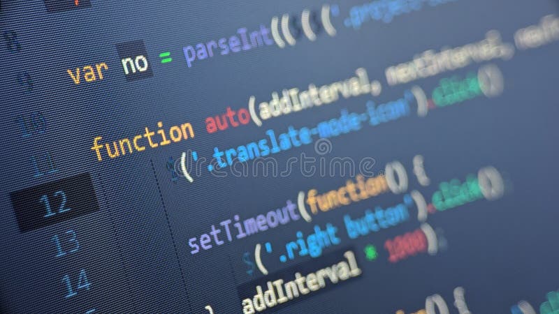Coding Display Close Up. Use for Tech Background Stock Photo - Image of ...