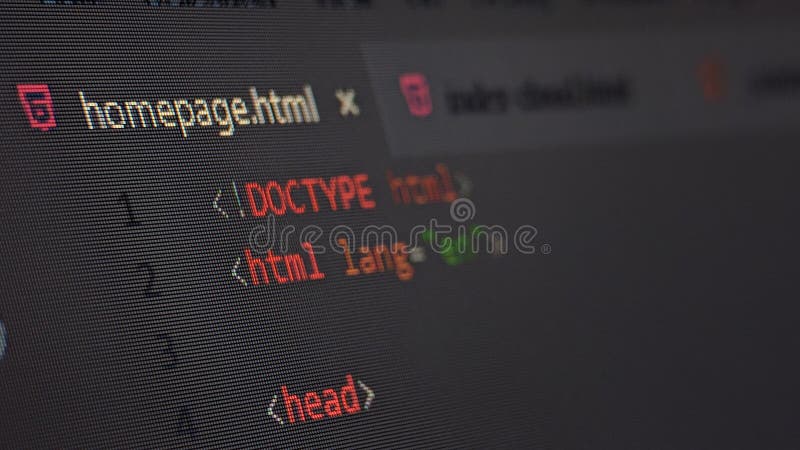 Coding Display Close Up. Use for Tech Background Stock Photo - Image of ...