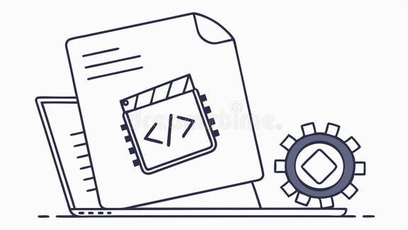 Coding File, Software Development and Programming Icon Vector Design Generative AI Stock ...