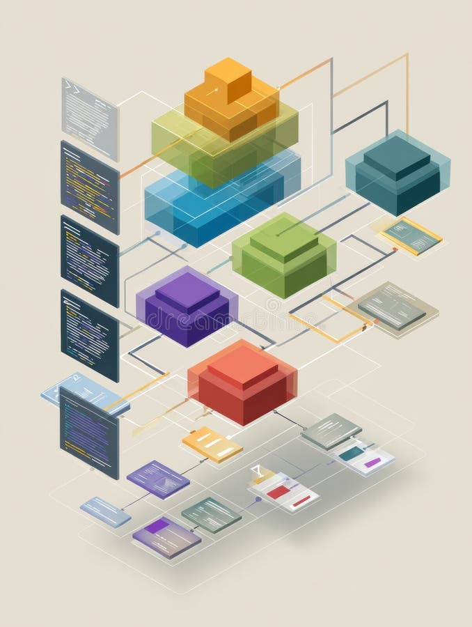 Coding Flowchart Displayed on Smart Screen Illustrating Organized ...