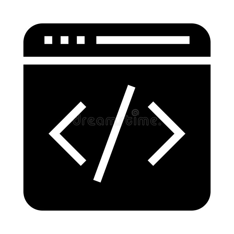 Coding glyphs icon stock illustration. Illustration of pack - 114931207