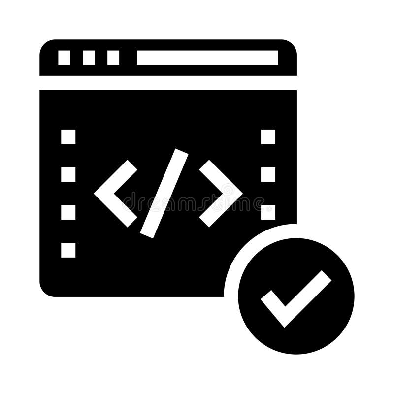 Coding glyphs icon stock illustration. Illustration of internet - 115441471