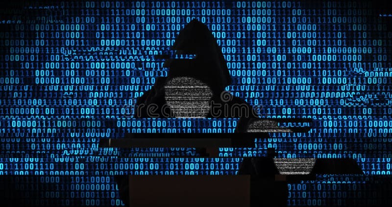 Coding Hacker And Laptop Glitch Of Language For Data Transfer Binary Code And Programming