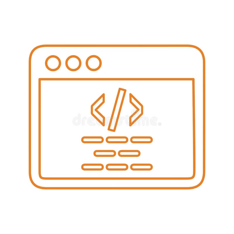 Coding, Html Code Line Icon / Outline Vector Stock Illustration ...