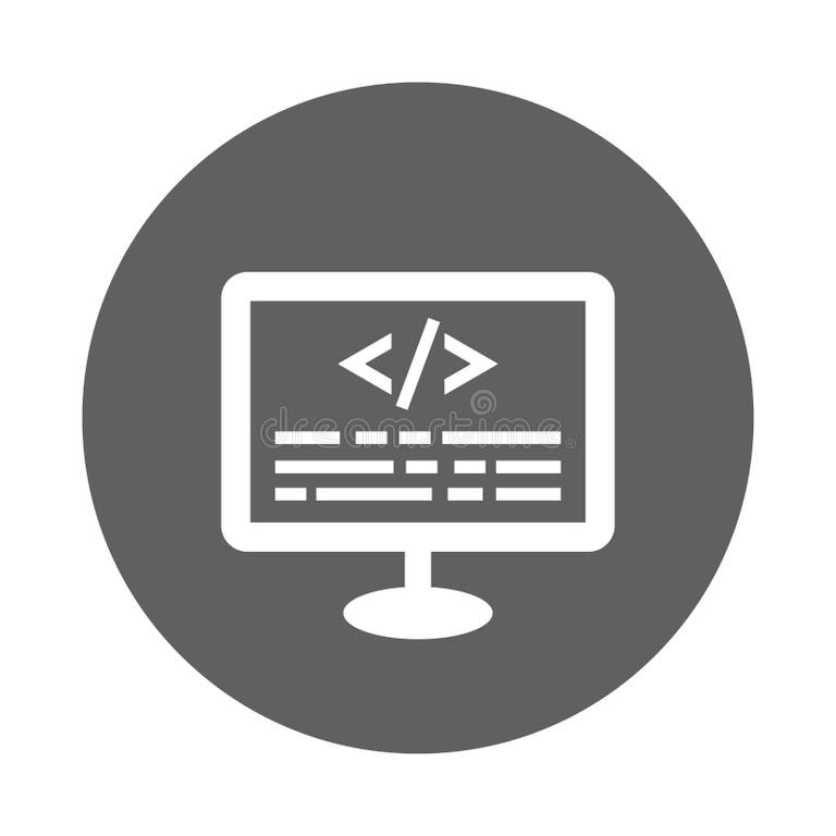 Coding, Html, Programming Icon. Gray Vector Graphics Stock Illustration - Illustration of design ...