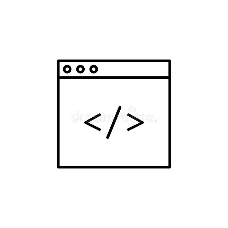 Coding, Html, Programming Icon. Simple Outline Vector of Web Design Development Set Icons for UI ...