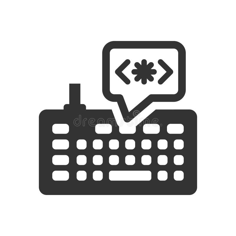 Coding icon stock vector. Illustration of keyboard, rebuild - 350120706