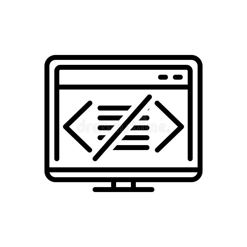 Black Line Icon for Coding, Software and Website Stock Vector ...