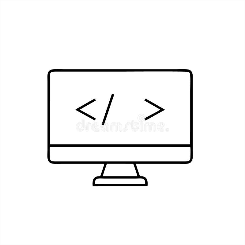 Coding Icon Isolated on White Background from Collection. Coding Icon ...