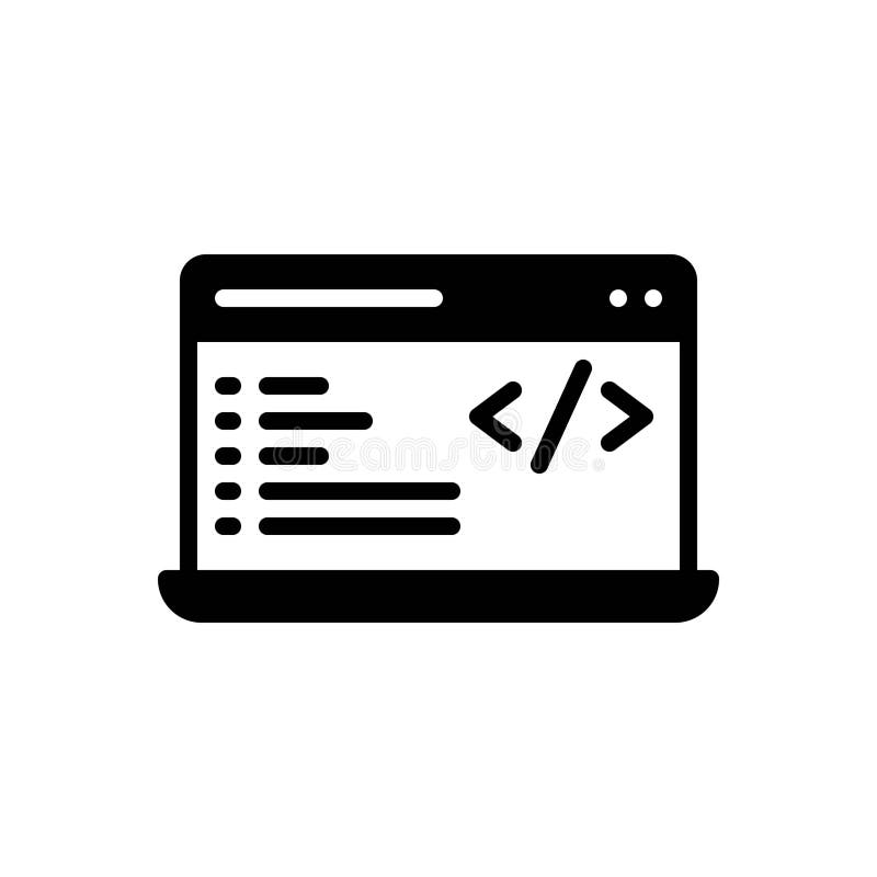 Black Solid Icon for Coding, Programming and Website Stock Illustration ... Black Solid Icon for Coding, Programming and Website Stock Illustration ...