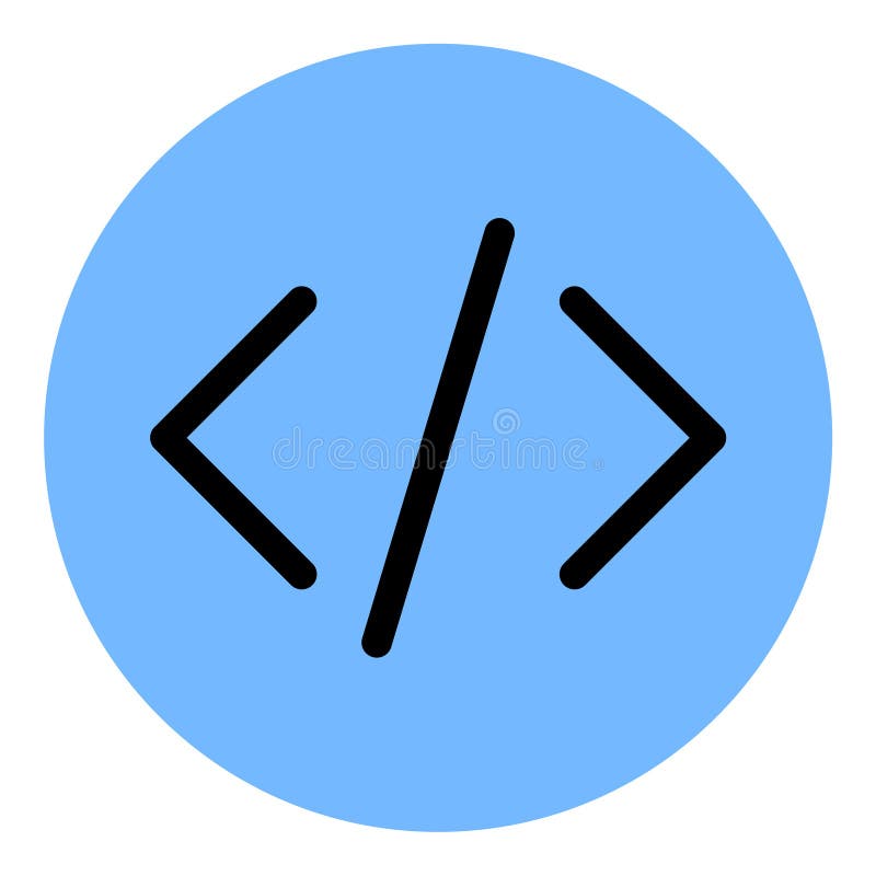 Coding Icon Programming and Development in Flat Line Color Style Stock Vector - Illustration of ...