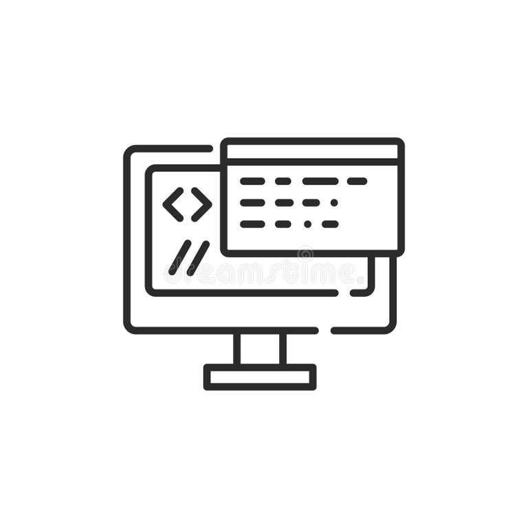 Coding icon stock vector. Illustration of media, browser - 393575764