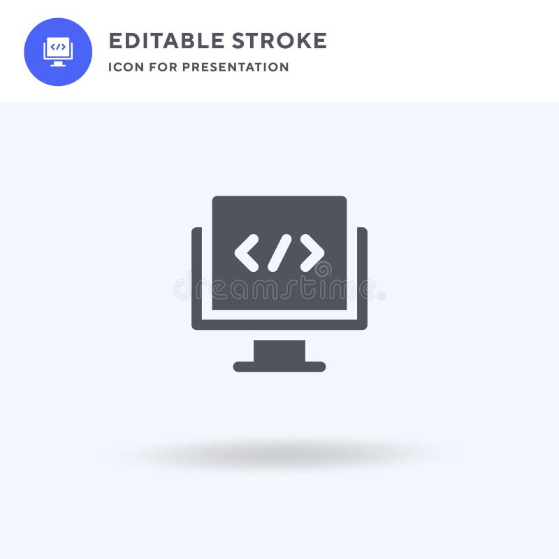 Coding Icon Vector, Filled Flat Sign, Solid Pictogram Isolated on White, Logo Illustration ...