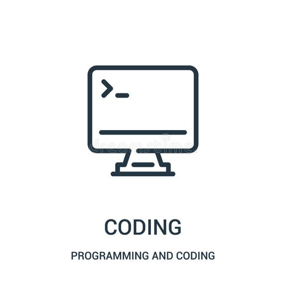 Coding Icon Vector from Programming and Coding Collection. Thin Line Coding Outline Icon Vector ...