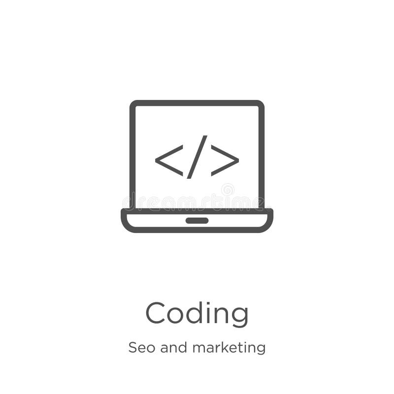 Coding Icon Vector From Seo And Marketing Collection Thin Line Coding Outline Icon Vector