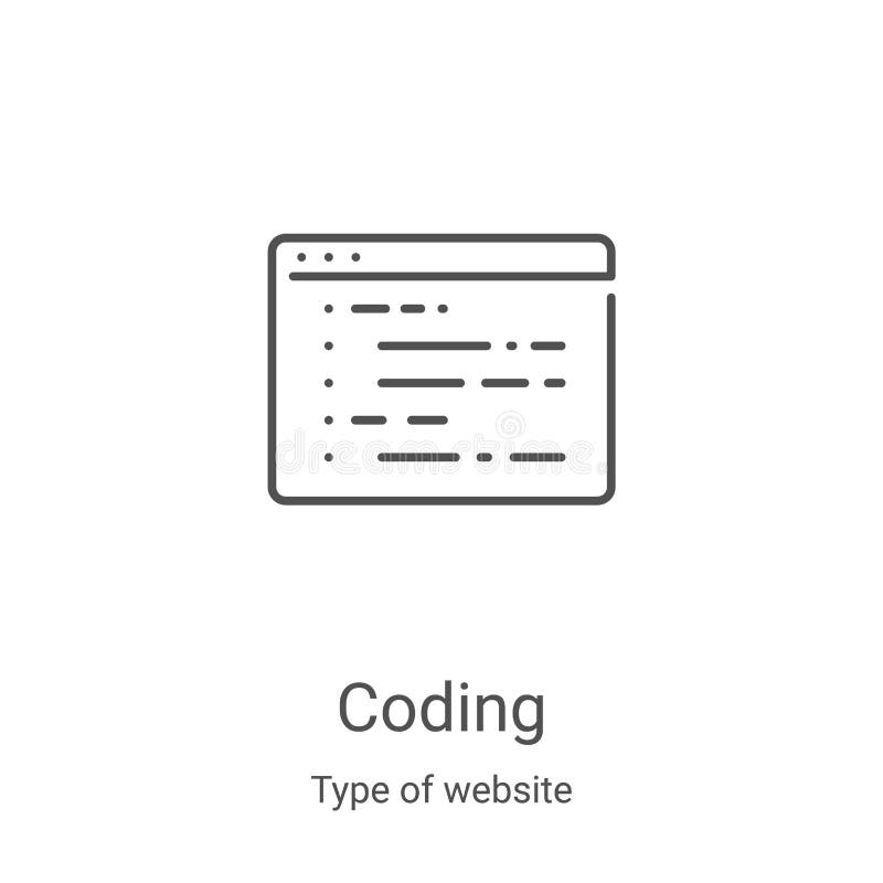 Coding Icon Vector From Type Of Website Collection Thin Line Coding Outline Icon Vector