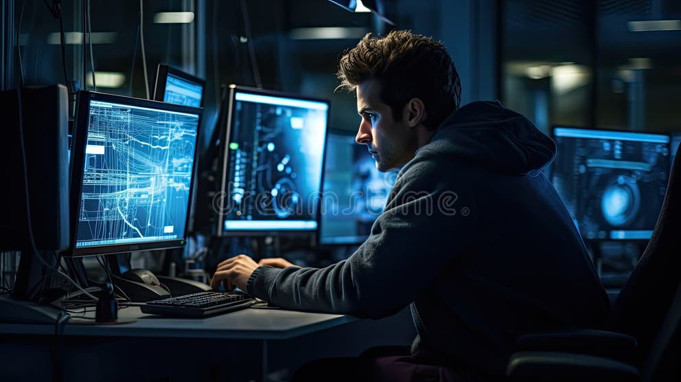 Coding Information Technology Employees Stock Illustration ...