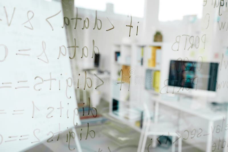 Coding Languages Written on Glass Stock Image - Image of application ...