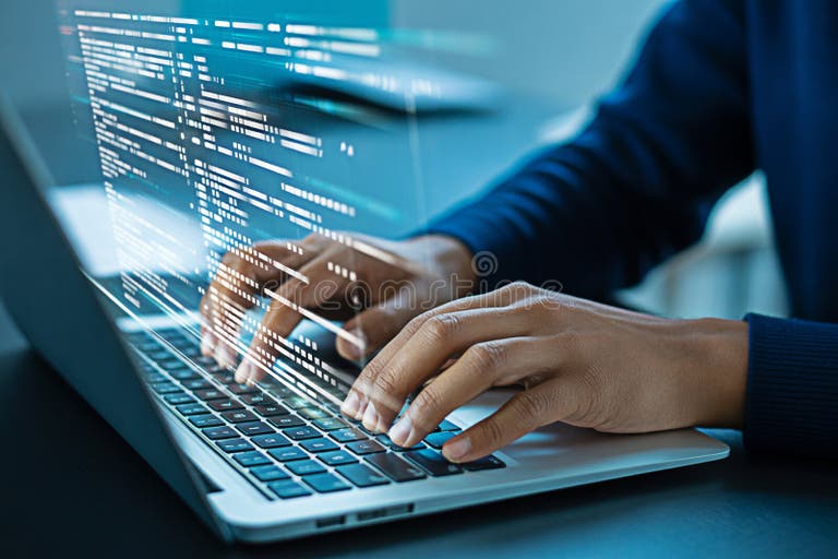 Coding on Laptop for Software Development and Programming with Code Overlay for Developers and ...