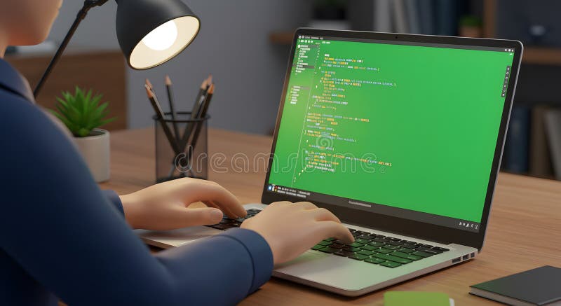 Coding Lifestyle, Programmer Working with Laptop in Modern Clean ... Coding Lifestyle, Programmer Working with Laptop in Modern Clean ...