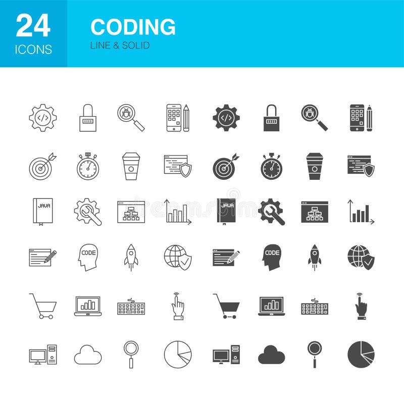 Coding Line Icons Circle stock vector. Illustration of language - 82670354 Coding Line Icons Circle stock vector. Illustration of language - 82670354