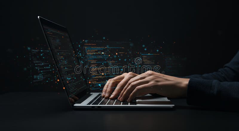 Coding Magic: Programmer S Hands Unleash Digital Innovation on Laptop ...