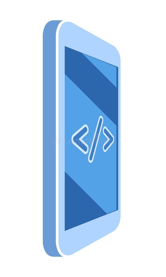 Coding on Mobile Vector Design Element Stock Vector - Illustration of ...