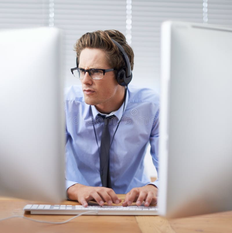 Coding through the Night. a Young Entrepreneur Hard at Work on His Dual ...