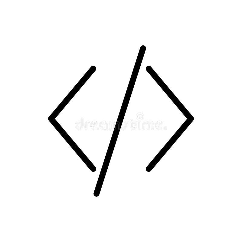 Coding Outline Vector Icon Thin Line Black Coding Icon Flat Vector