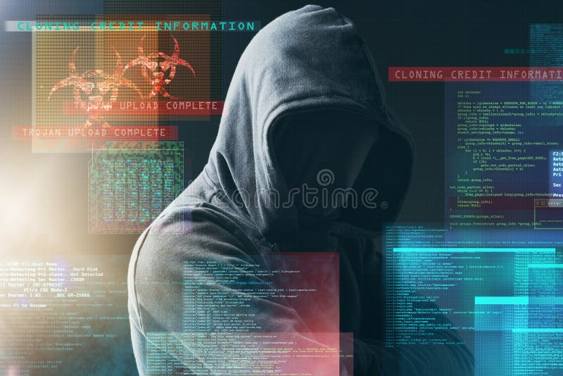 Coding Overlay Hacker And Man In Dark For Programming Upload Virus
