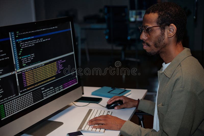 Coding Professional Analyzing Computer Screen Stock Photo - Image of ...