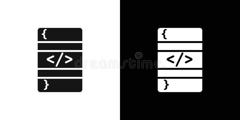 Coding Program Icon Flat Vector Set Outline Stock Vector Illustration