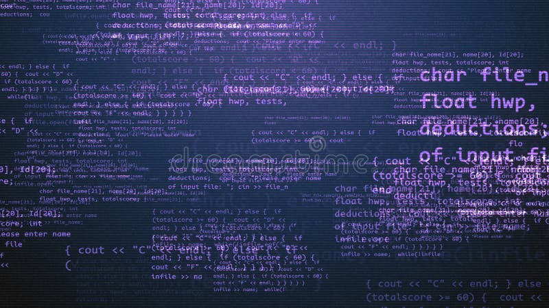 Coding Program with Violet Messages Stock Illustration - Illustration ...