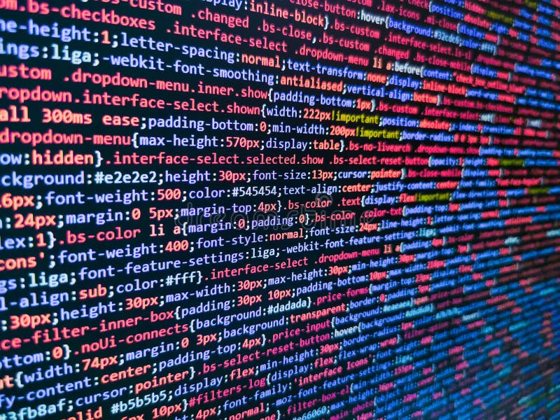 Coding Programmer Abstract Background Displaying Program Code On Computer Programmer